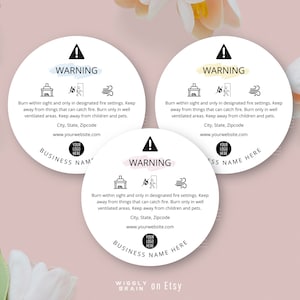 Fire Starters Warning Label Template, Wax Firelighters Safety Stickers ...
