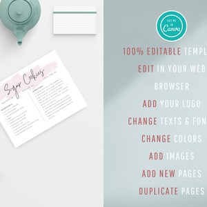 Editable Recipe Card Template, Printable Cooking Instructions Cards ...