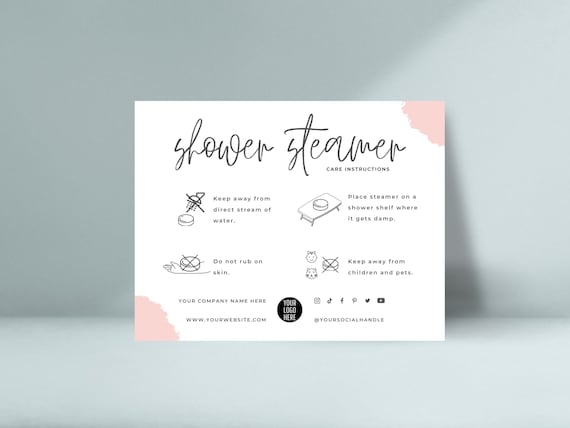 Editable Shower Steamer Care Card Template Shower Steamer - Etsy