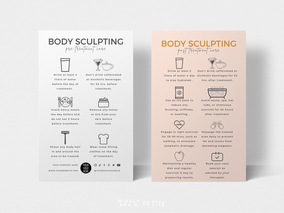 Body Sculpting Pre & Post Care Template, Editable Body Contouring ...