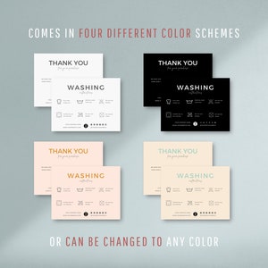 Editable Washing Instructions, Clothing Care Cards Printable Templates ...