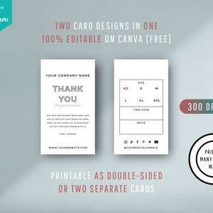 Editable Hang Tag Template, Minimalist Clothing Tag, Printable Swing ...