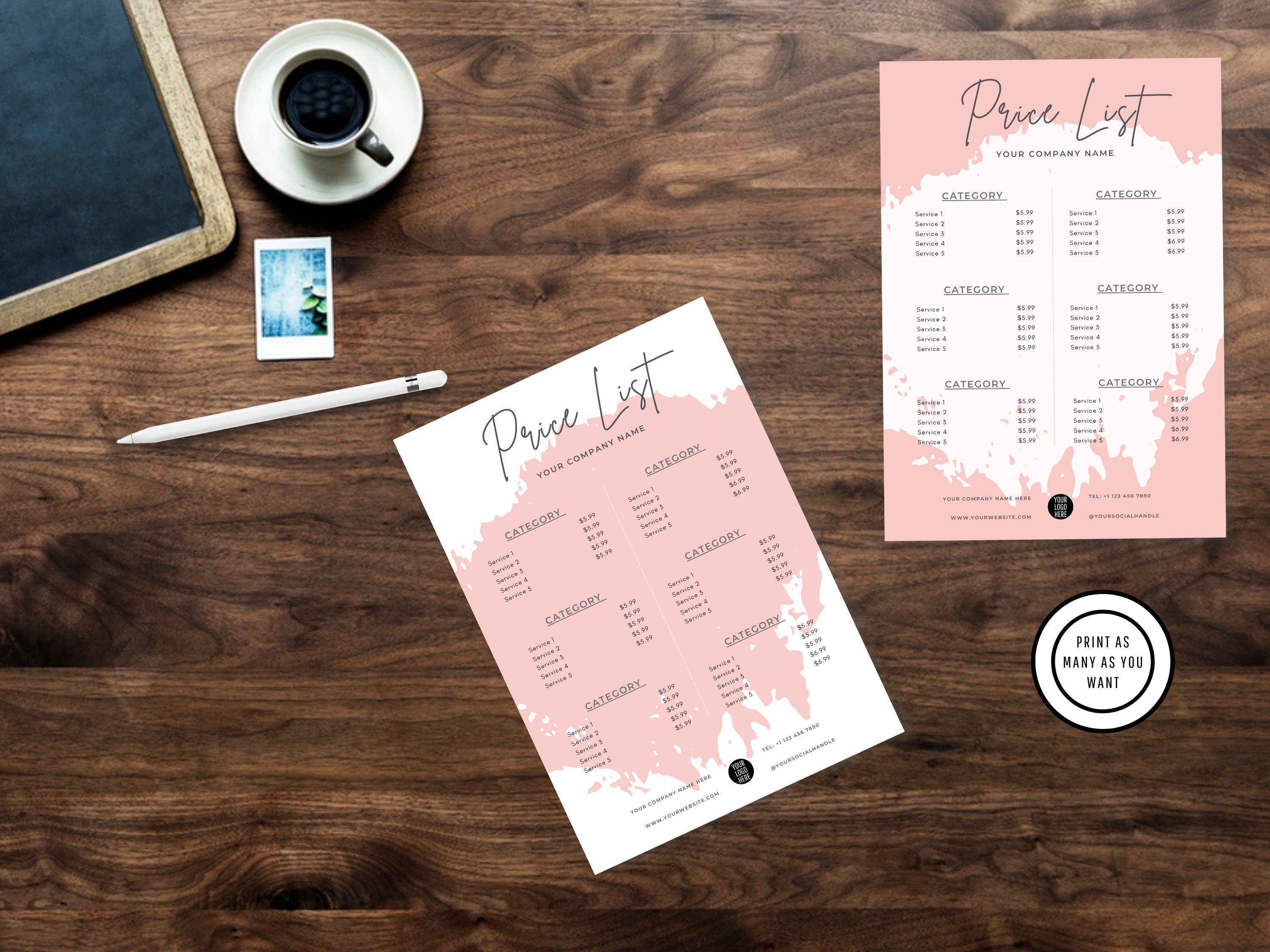 Editable Vinyl Price List Template Printable Pricing Sheet | Etsy Australia