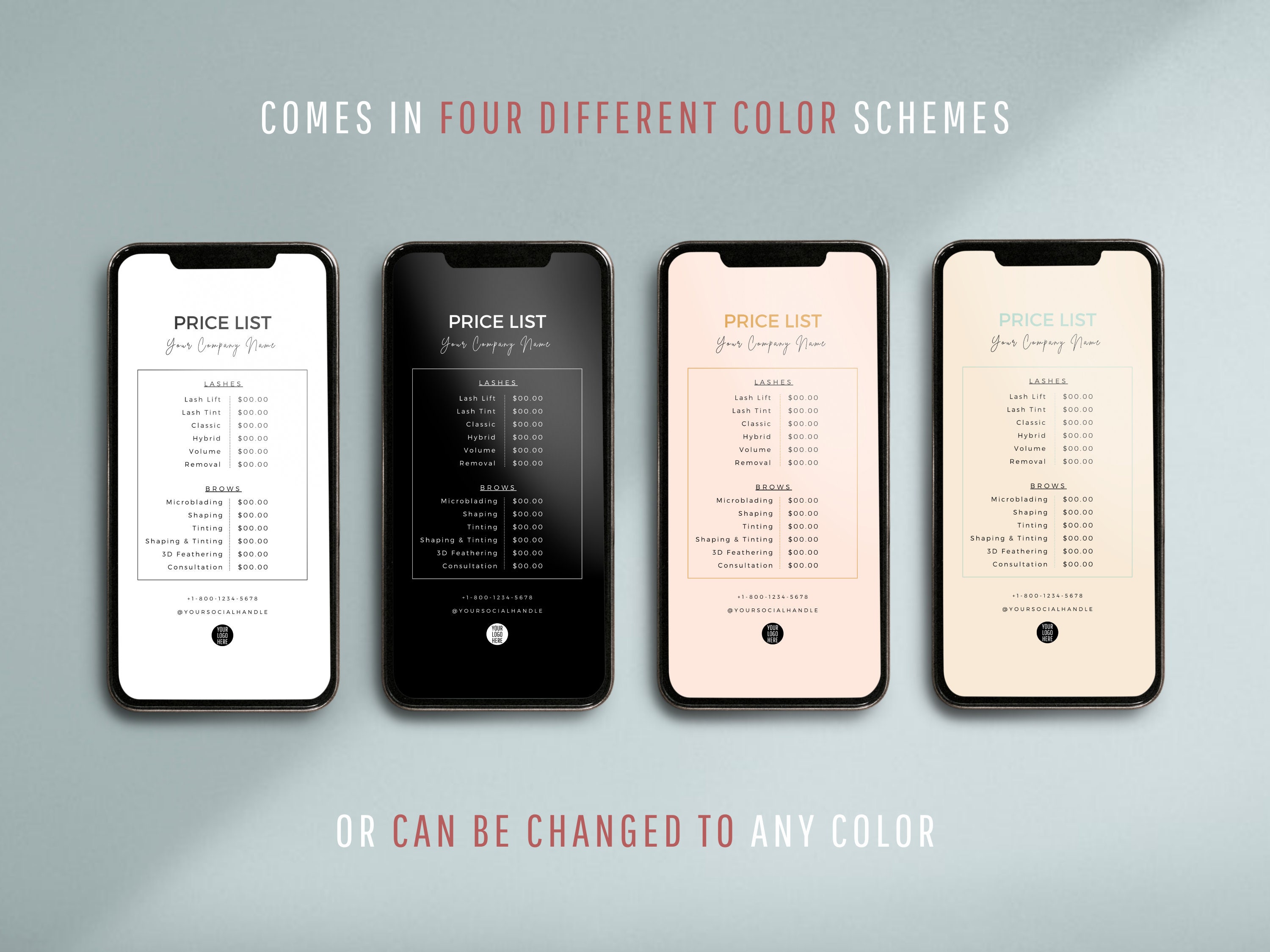 Instagram Price List Editable Insta Story Pricing List | Etsy