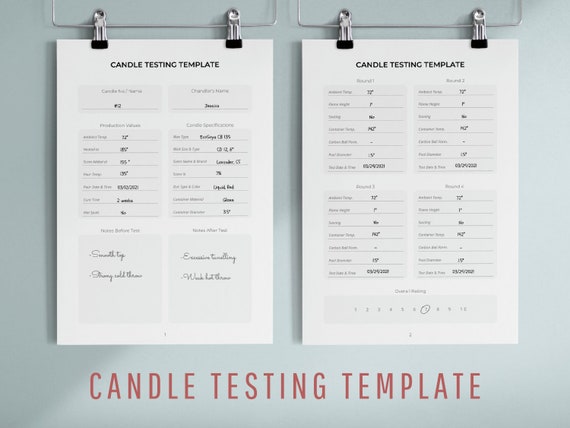 Candle Testing Template Printable Candle Burn Test Log Sheet - Etsy