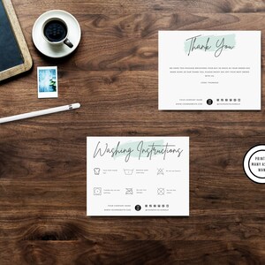 Editable Washing Instructions, Clothing Care Cards Printable Templates ...