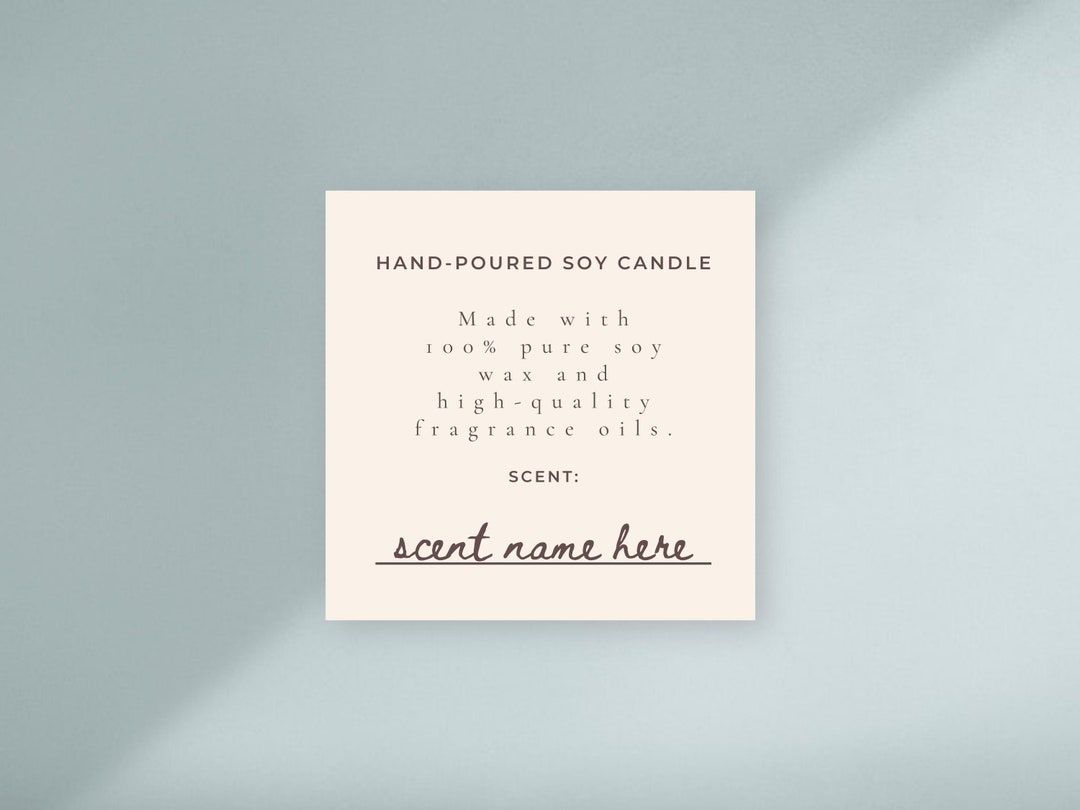Printable Candle Tag Card for Candle Making Businesses, Custom Soy Wax ...