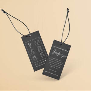 Editable Washing Instructions Hang Tag Template, Customizable Clothing ...