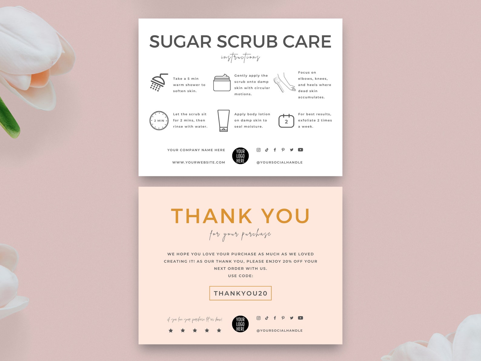 Editable Sugar Scrub Care Card Template Body Scrub Care | Etsy