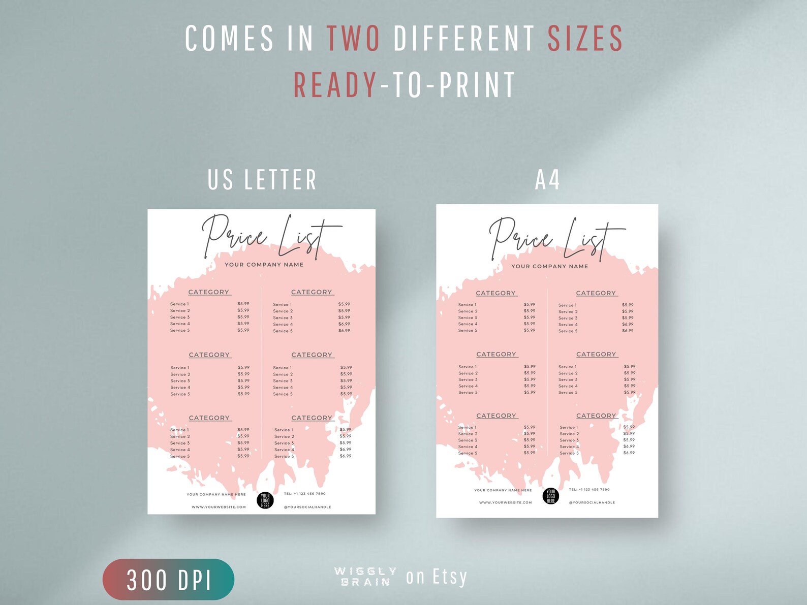 Editable Vinyl Price List Template, Printable Pricing Sheet, Beauty ...