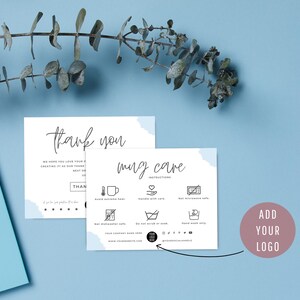 Editable Mug Care Card Template, Mini Coffee Cup Care Guide, Mugs Care ...