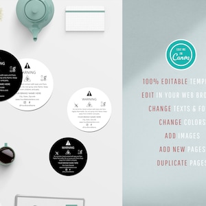 Room Spray Warning Label Templates, Printable Room Mist Safety Sticker ...