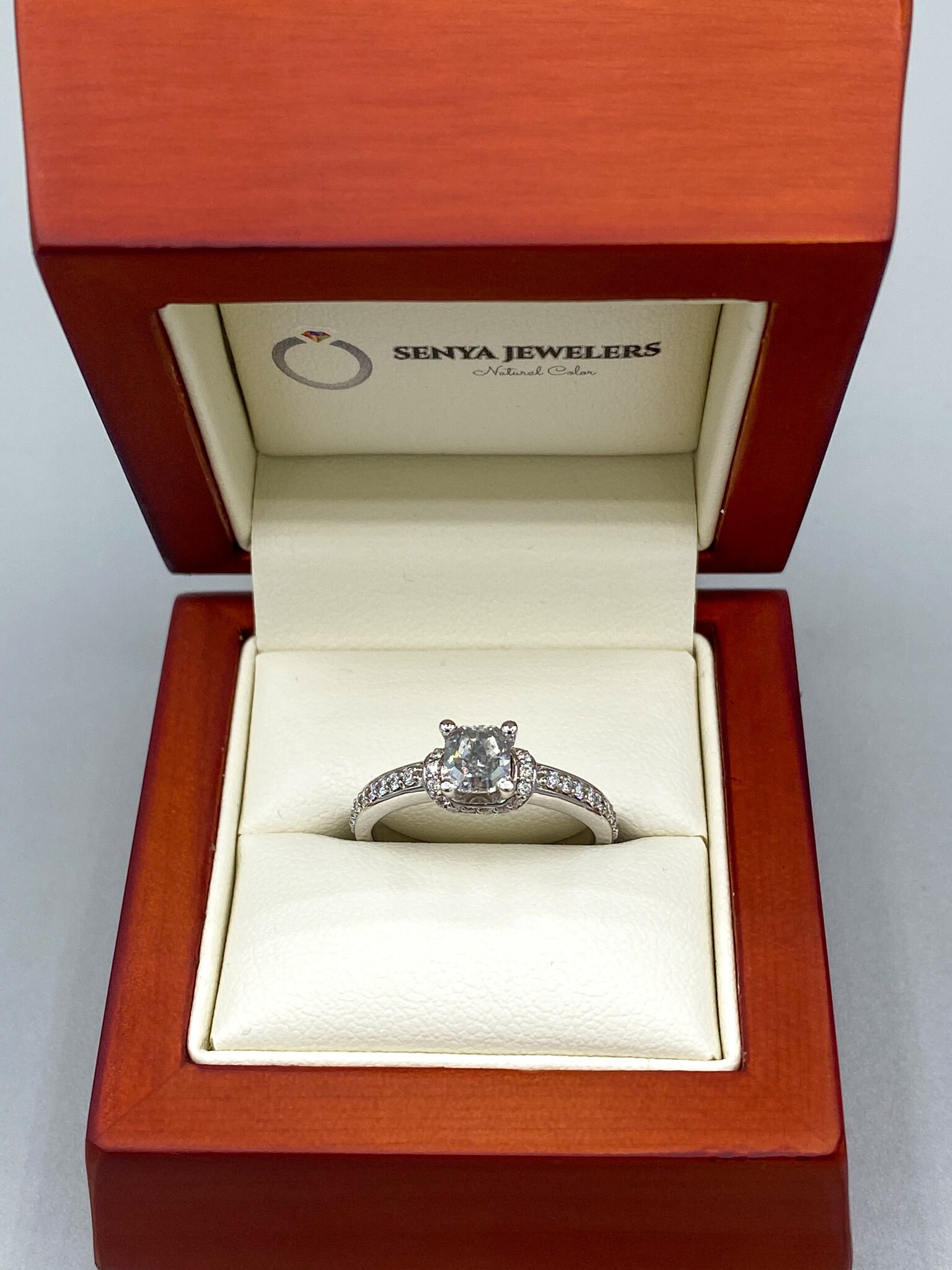 Fancy Gray Radiant Diamond Engagement Ring - 14k White Gold - Etsy