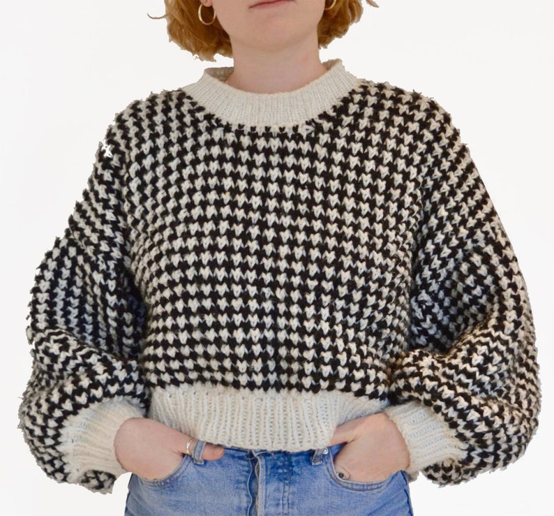 KNITTING PATTERN *the Two Tone* Jumper Pattern, Knitted Jumper, Double ...
