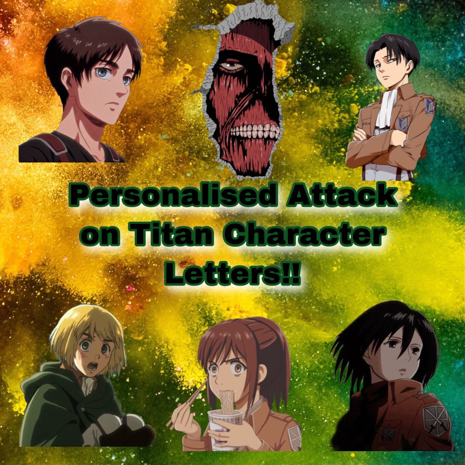 Personalised Attack on Titan Character Letters | Etsy