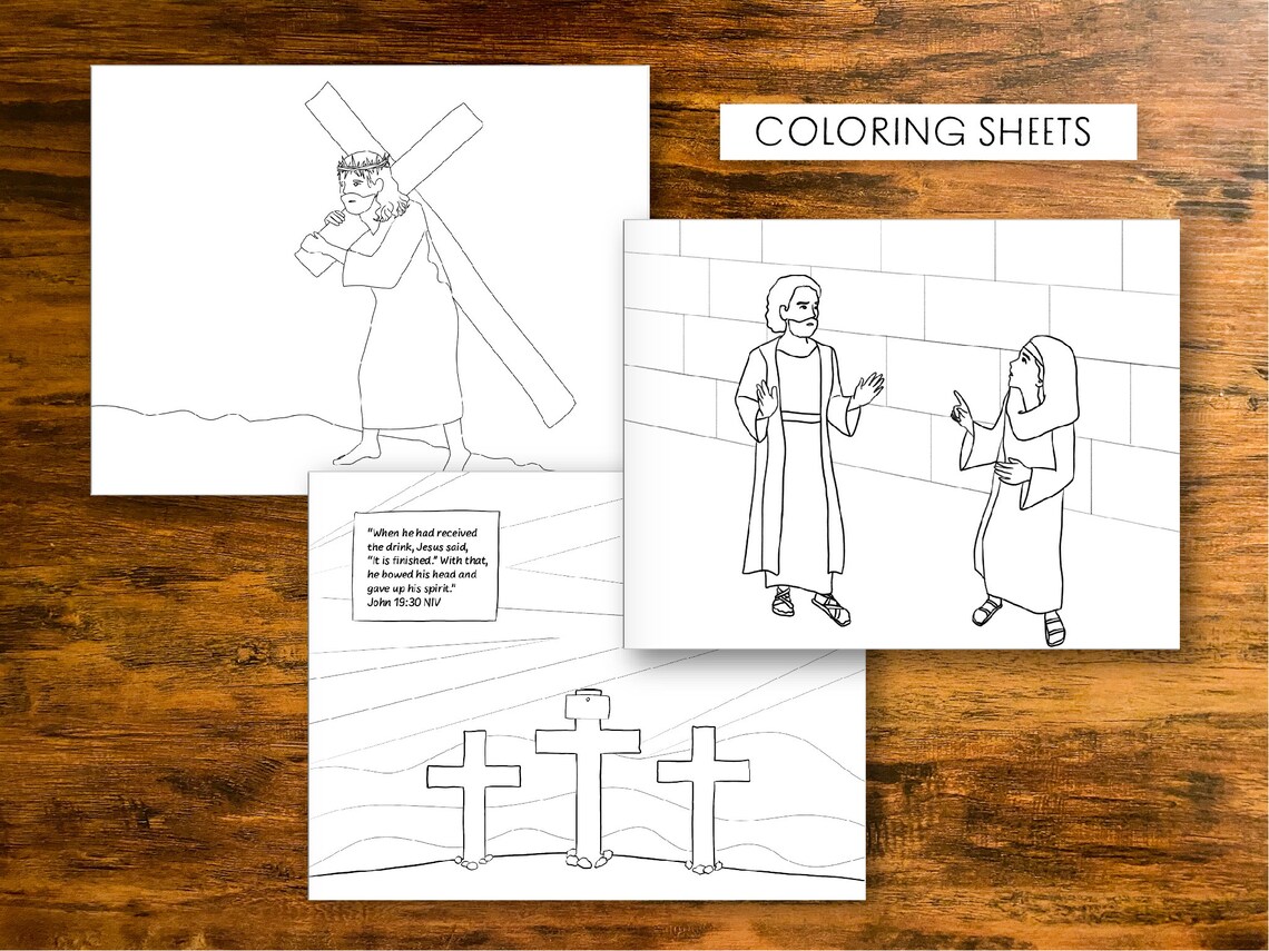 Good Friday Sunday School Coloring Sheets and Worksheets for Prek to ...