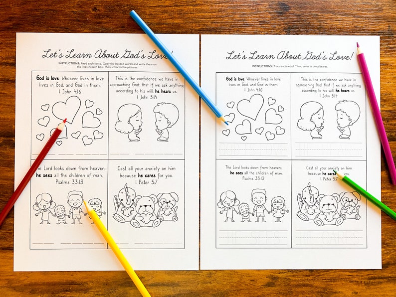 Valentine's Day Sunday School Printable Activity Sheets and Coloring ...
