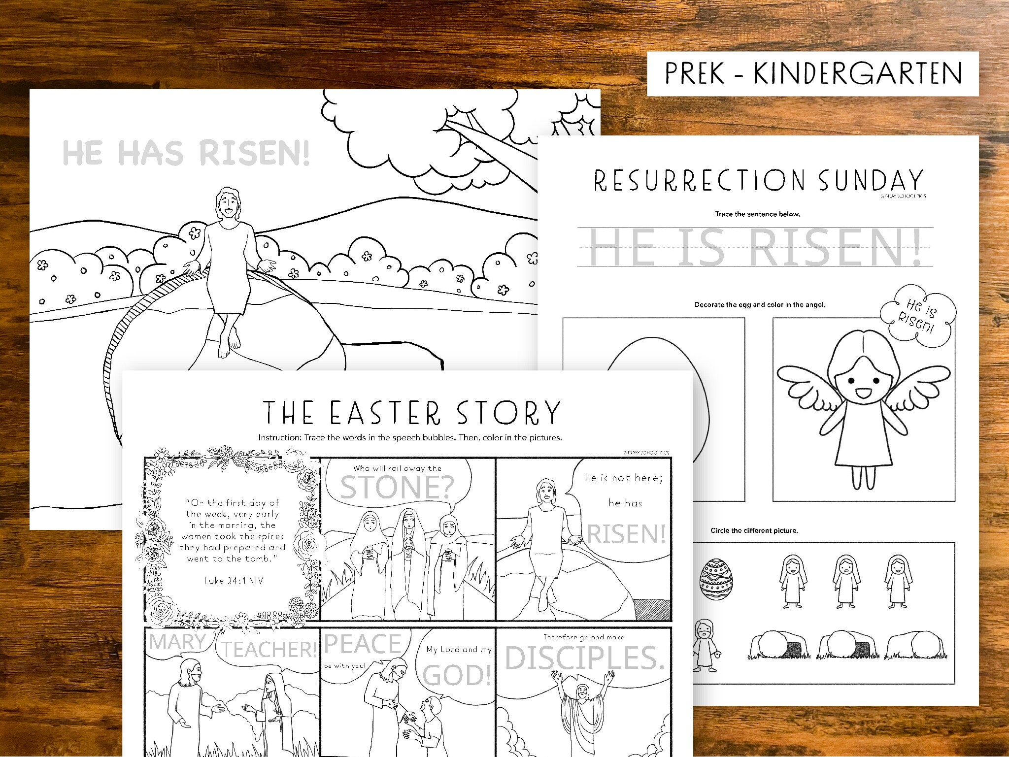 Easter Sunday School Printable Activity Sheets for Prek to 5th Grade - Etsy