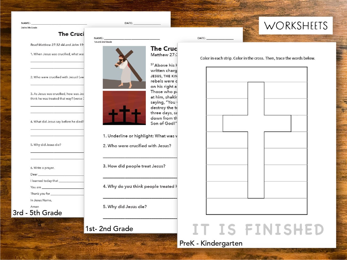 Good Friday Sunday School Coloring Sheets and Worksheets for Prek to ...