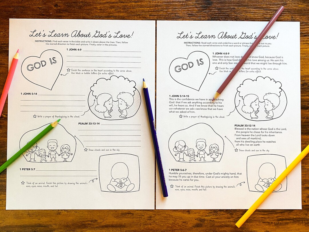 Valentine's Day Sunday School Printable Activity Sheets and Coloring ...