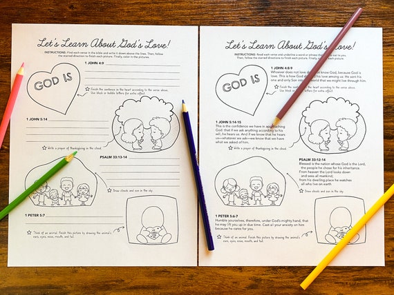 Valentine's Day Sunday School Printable Activity Sheets | Etsy