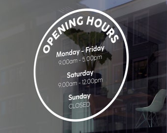 Hours Circle Decal - Etsy