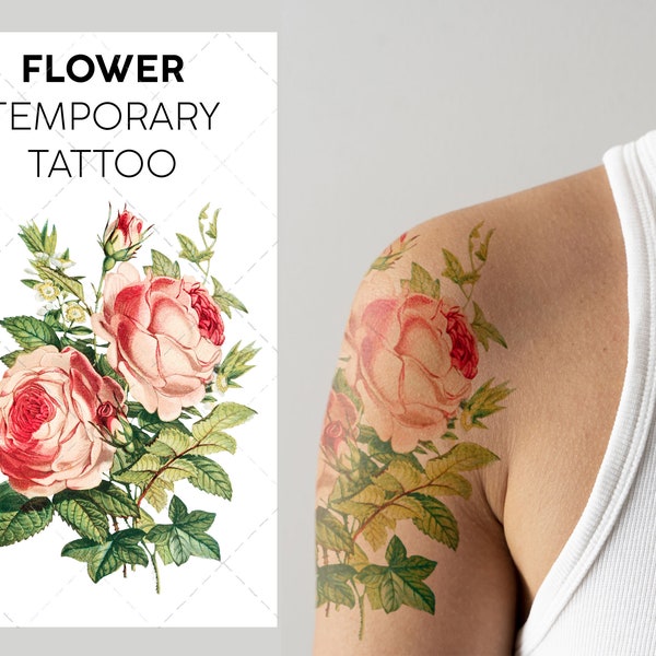 Vintage Rose Tattoo - Etsy
