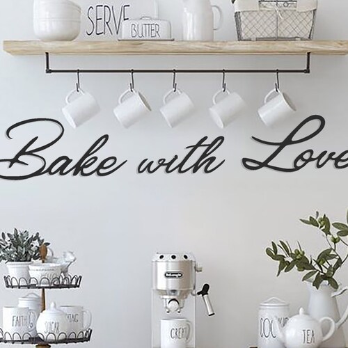 Bake With Love Kitchen Wall Art Kitchen Wall Decor Wall - Etsy