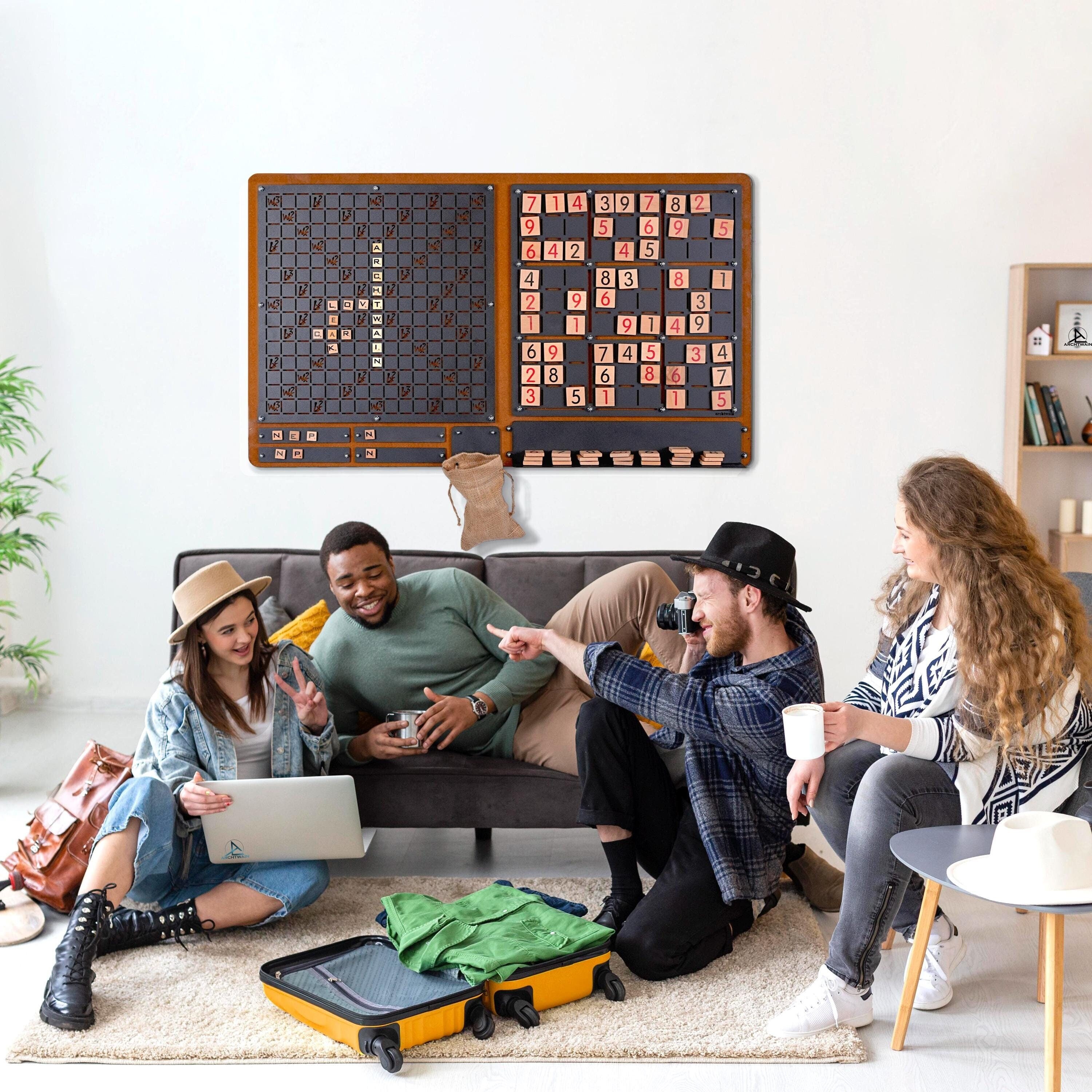 Sudoku & Word Tile Game Board for Wall - Unique Wall Decor, Christmas ...