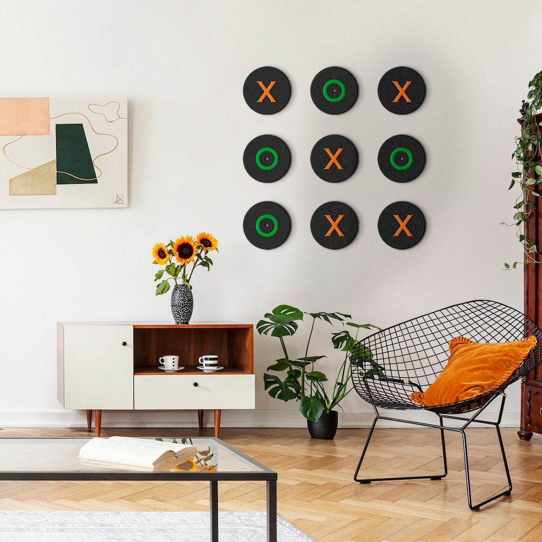 Magnetic Metal Tic Tac Toe Wall Game: Modern Home Decor - Etsy