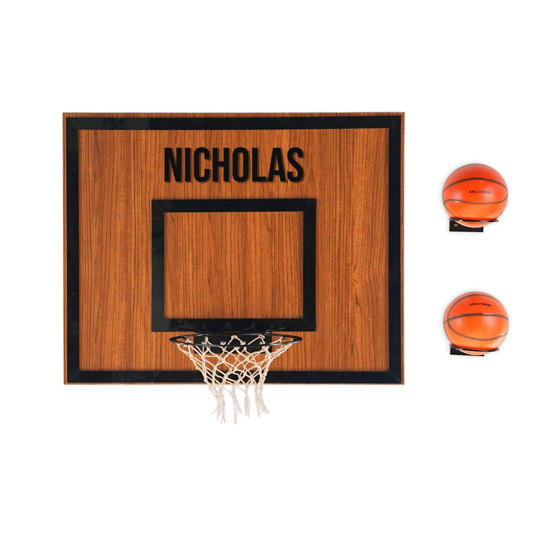 Custom Wooden Basketball Hoop: Personalized Wall Decor - Etsy