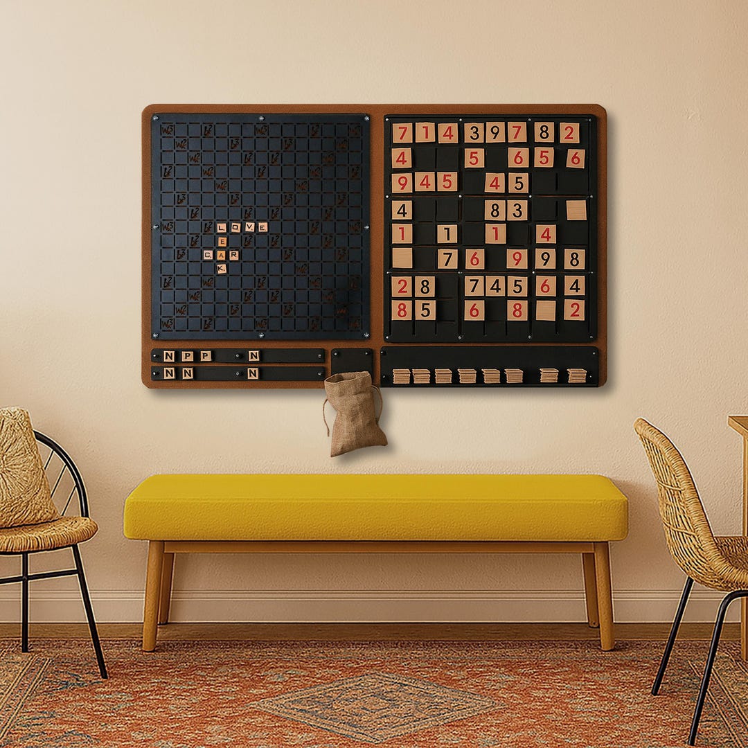 Sudoku & Word Tile Game Board for Wall - Unique Wall Decor, Christmas ...