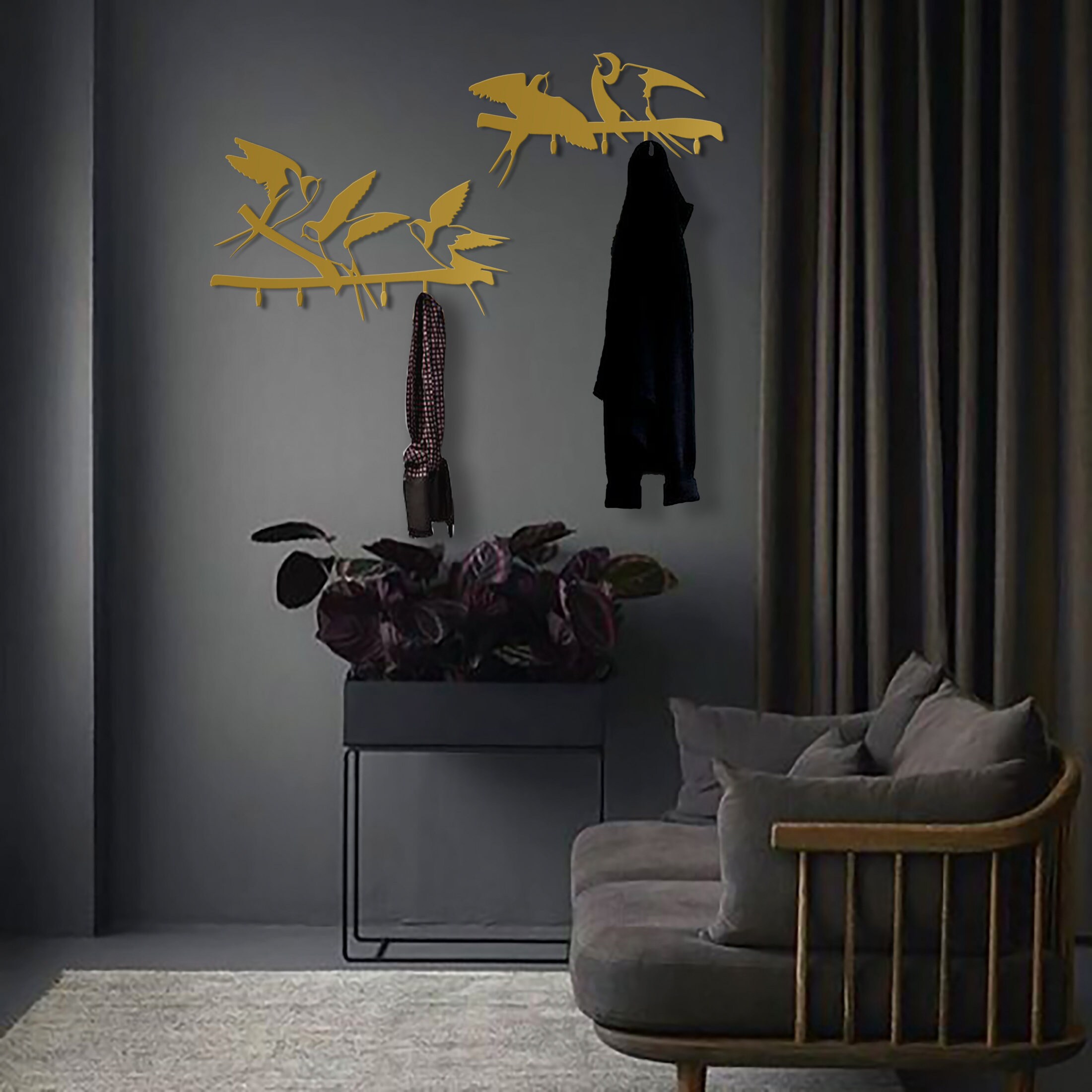 Modern Coat Rack Birds Coat Rack Wall Mouınted Birds Metal | Etsy