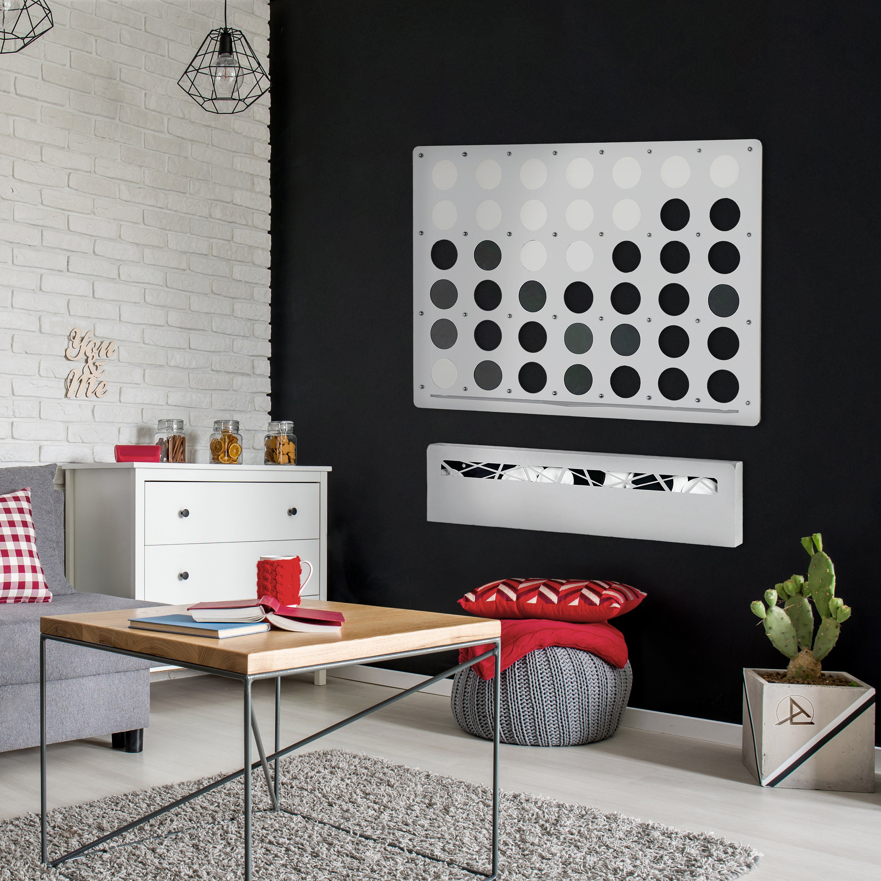 Giant Metal Four in a Row Wall Game: Gameroom Art (42'' X 44'') - Etsy