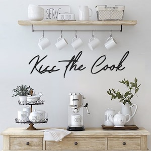 Kiss the Cook Kitchen Wall Art - Kitchen Decor, Kitchen Wall Decor ...