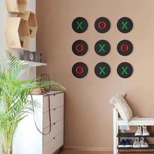 Magnetic Metal Wall Game Tic Tac Toe - Gameroom Wall Decor, Unique Wall ...
