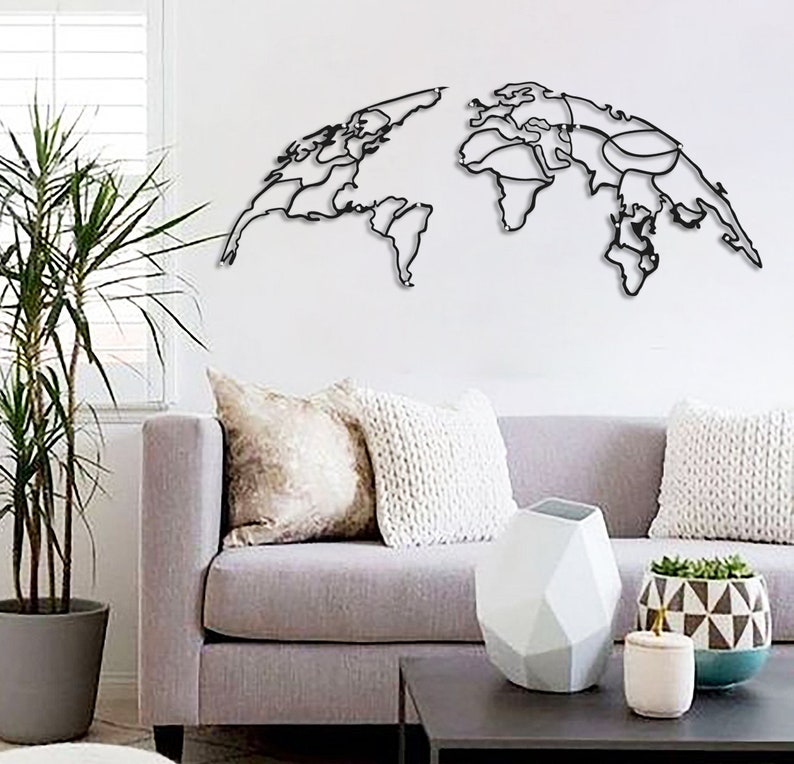Metal World Map Wall Art Globe Metal World Map World Map | Etsy
