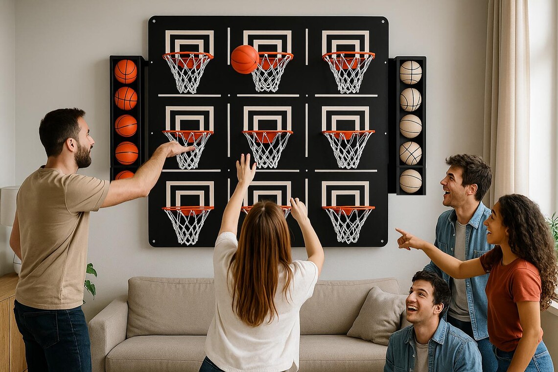 Giant Basketball Tic Tac Toe Wall Game: Unique Gameroom Decor - Etsy
