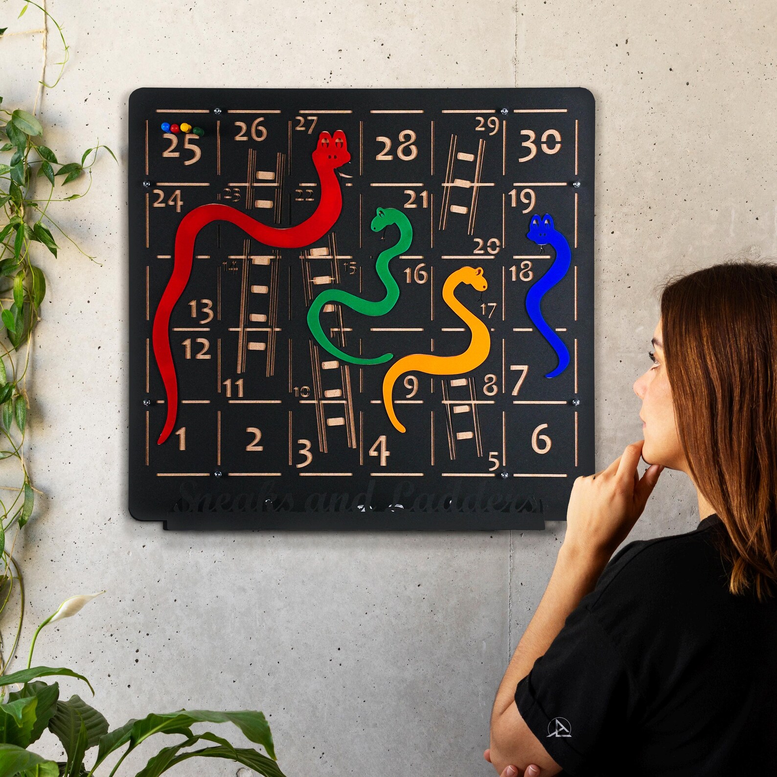 Snakes and Ladders Wall Game: Metal Game Room Decor - Etsy