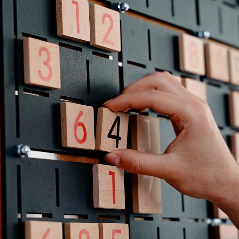 Metal & Wood Sudoku Wall Game: Modern Gameroom Decor - Etsy