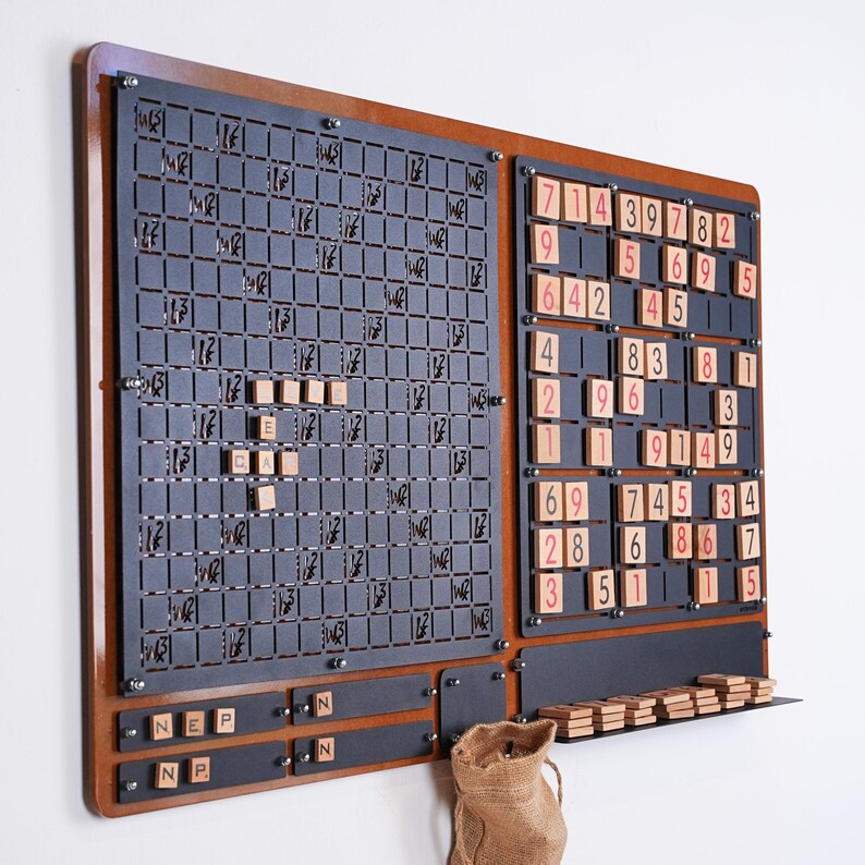 Magnetic Word Tile & Sudoku Wall Art: Gameroom Decor - Etsy