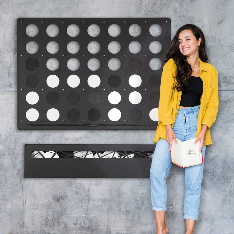 Giant Metal Four in a Row Wall Game: Gameroom Art (42'' X 44'') - Etsy