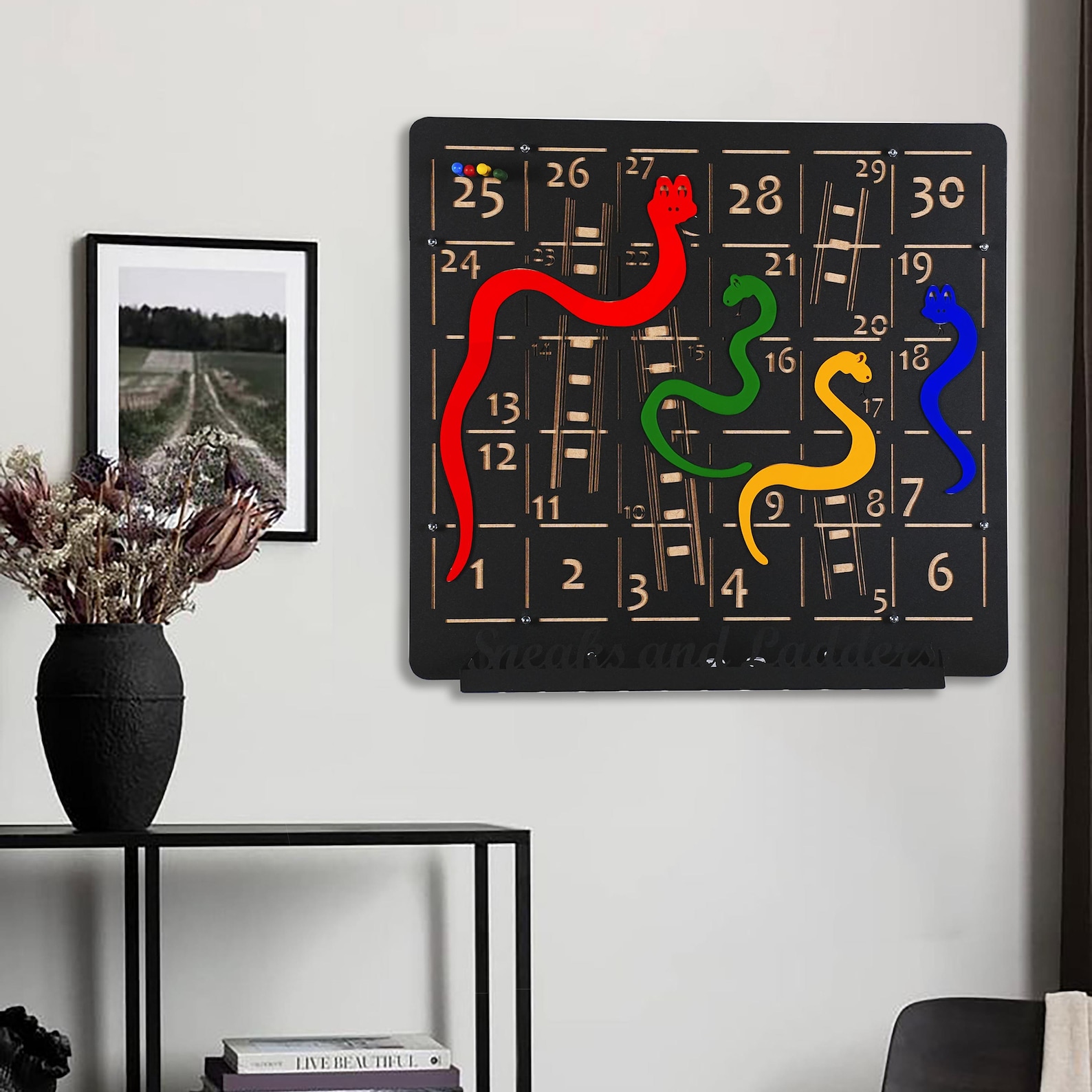 Snakes and Ladders Wall Game: Metal Game Room Decor - Etsy