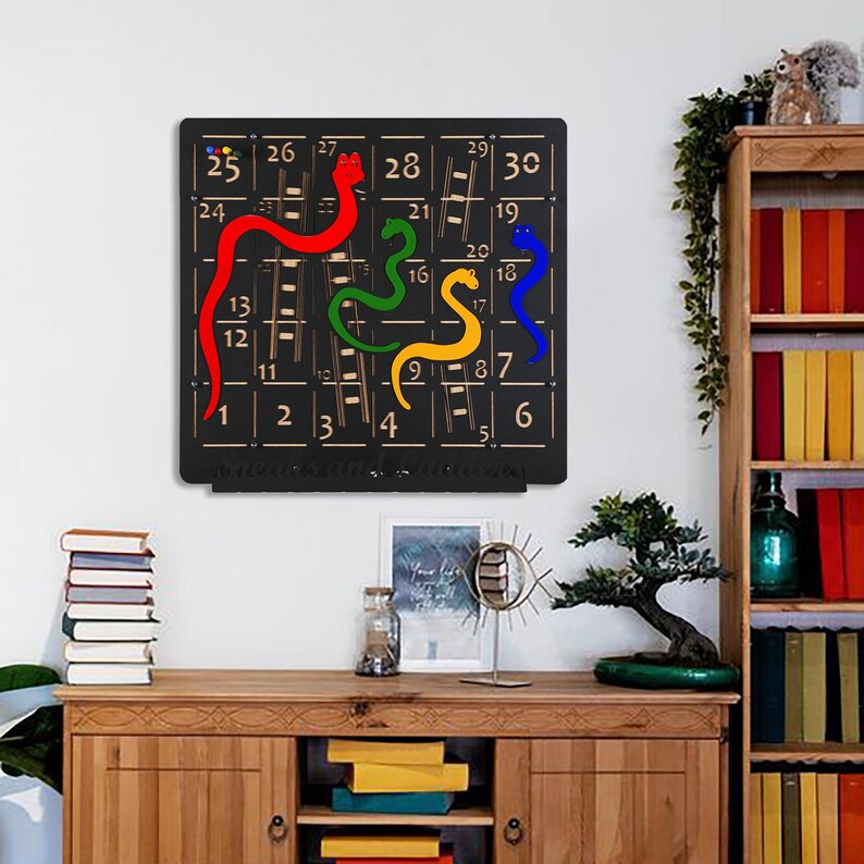 Snakes and Ladders Wall Game: Metal Game Room Decor - Etsy