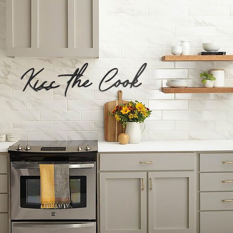 Kiss the Cook Kitchen Wall Art Kitchen Decor Kitchen Wall - Etsy