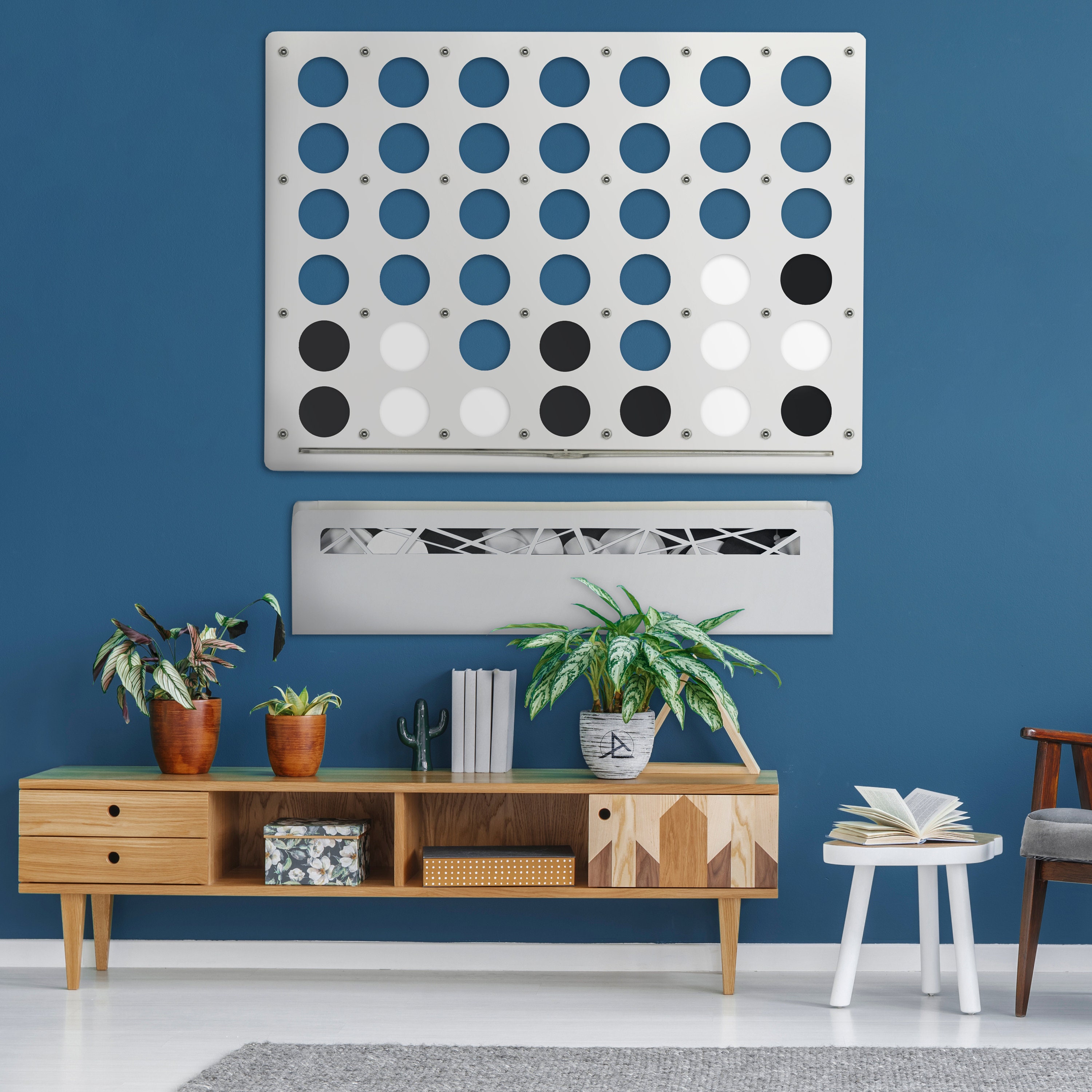 XXL Metal Connect Discs Board, Four in a Row Wall Art: Modern Office ...