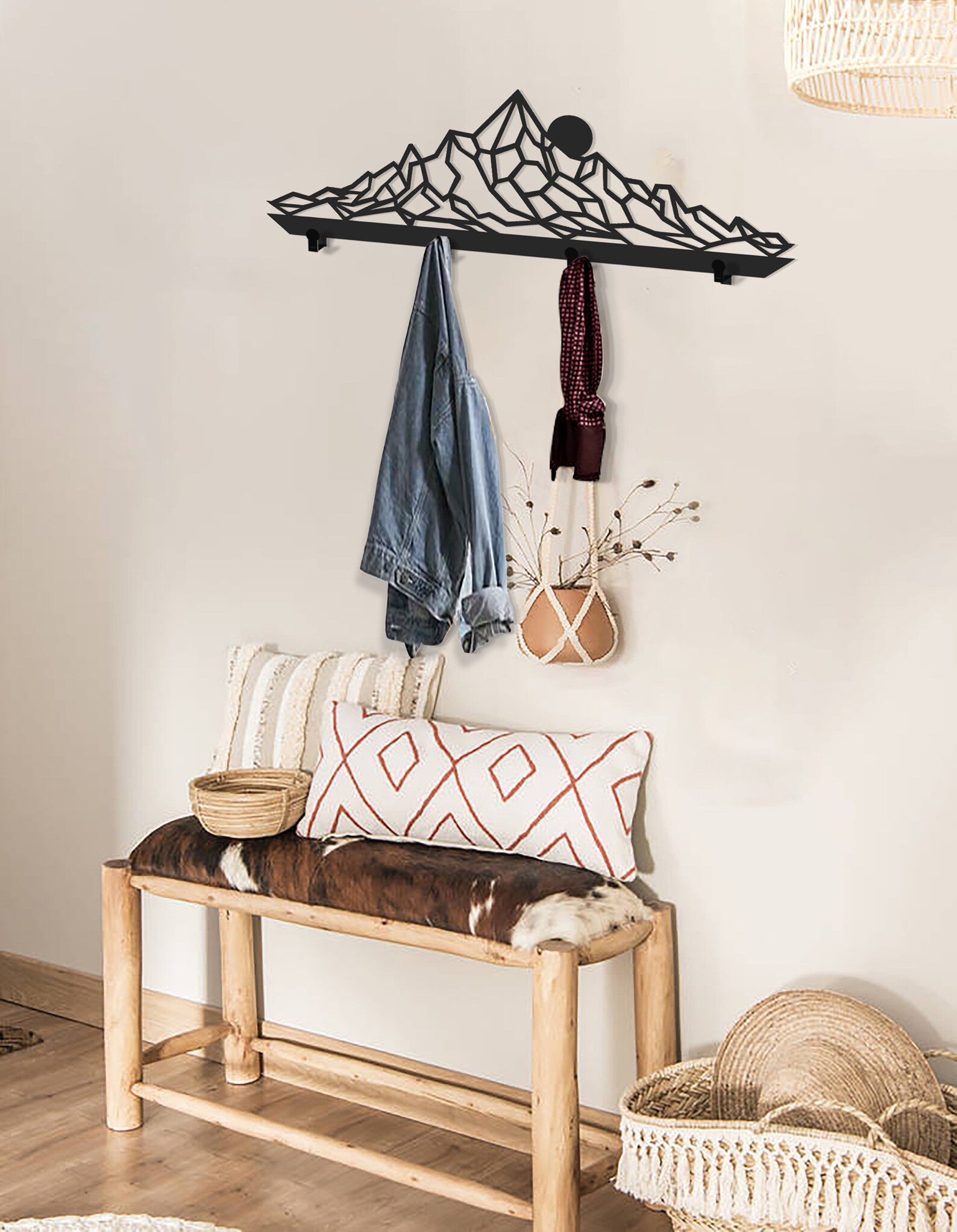 Metal Wall Hooks Modern Wall Art Metal Wall Art Modern Wall - Etsy