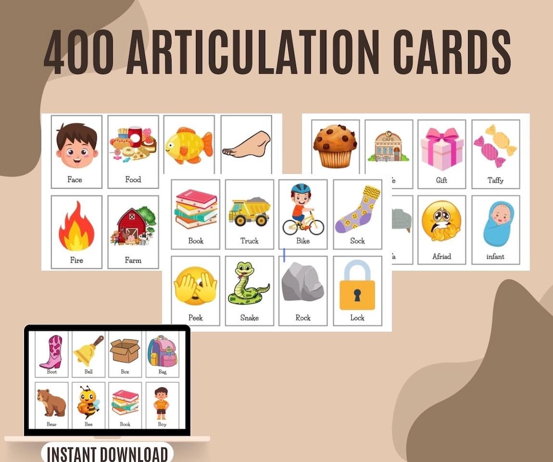 Speech Articulation Cards: Kids Language Development, Consonant ...