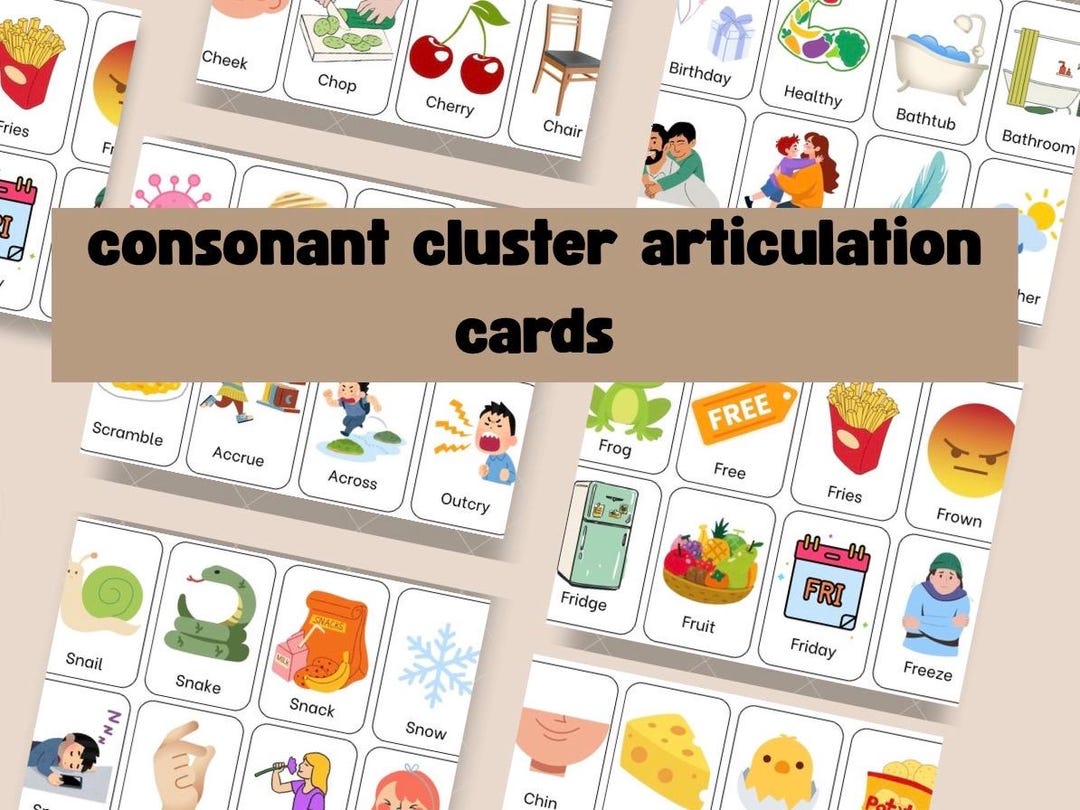 Consonant Cluster Articulation Cards: Speech Therapy Blend Practice ...
