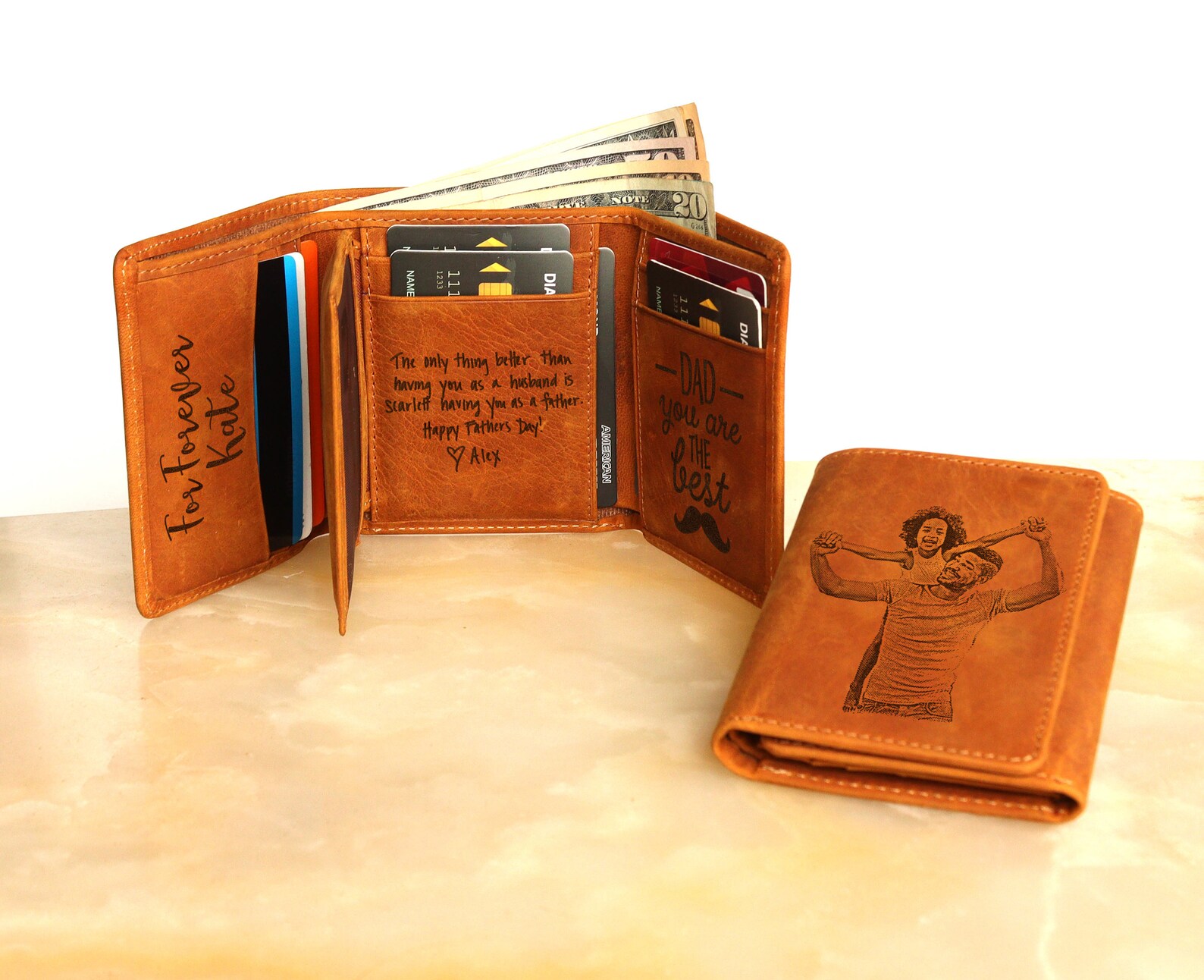 Custom Engraved Wallet With Picture for Men's Gift for - Etsy